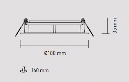 Spot de embutir circular con movimiento cardánico fabricado en inyección de aluminio para AR111 ...