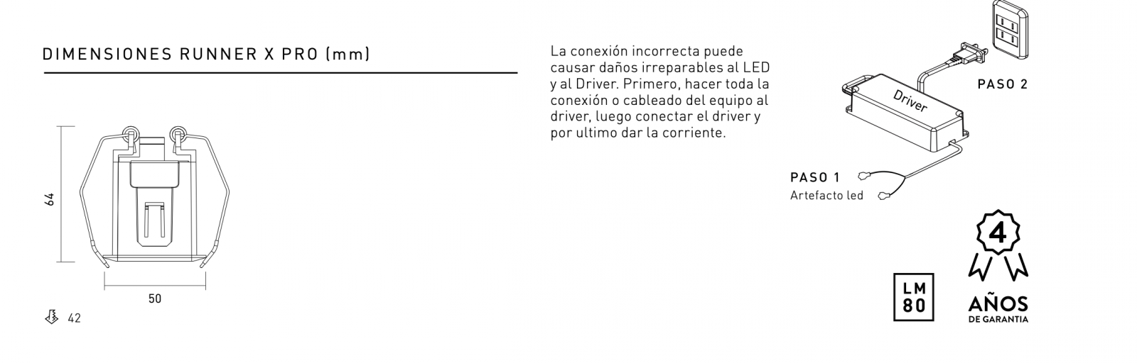 Luminaria led de empotrar Runner X Pro (2W) - Boutique de Luz